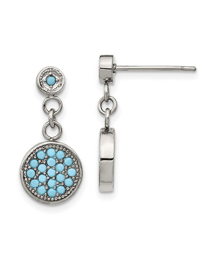 Chisel Stainless Steel Reconstructed Turquoise Dangle Earrings - Macy's