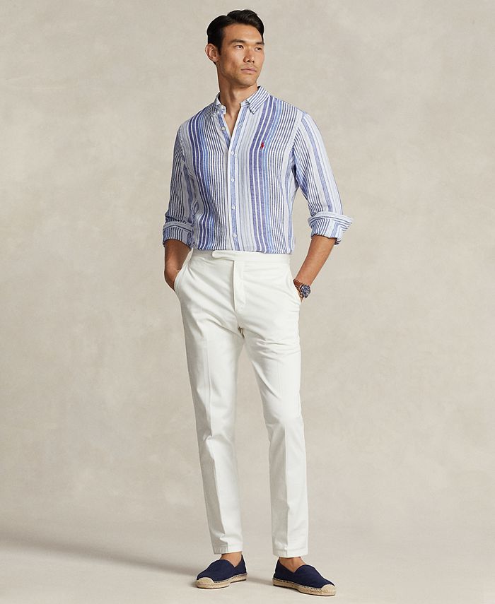 Polo Ralph Lauren Men's Classic-Fit Striped Linen Shirt - Macy's