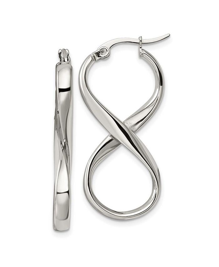 Chisel Stainless Steel Polished Infinity Symbol Twist Hoop Earrings ...