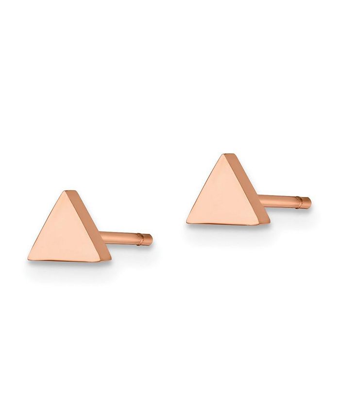 Chisel Stainless Steel Polished Rose IP-plated Triangle Earrings - Macy's