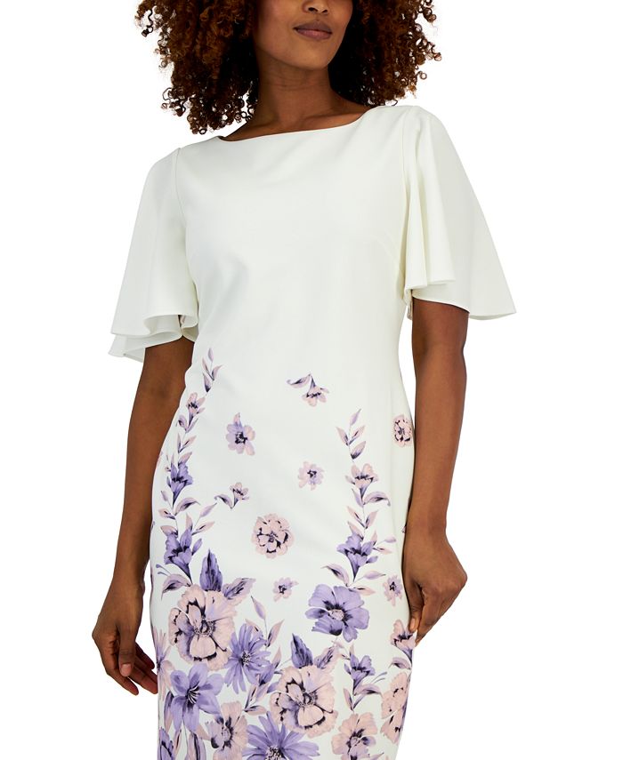 Kasper Women's Floral Flutter-Sleeve Sheath Dress - Macy's