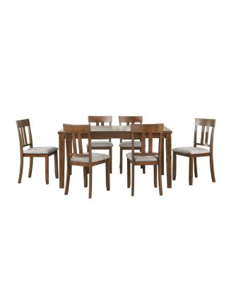 Simplie Fun Transitional Styling 7-Piece Pack Dinette Set Cherry Finish ...