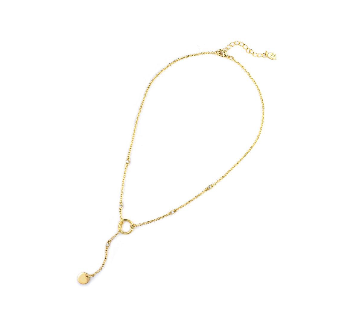 Click here for Cubic Zirconia Circle Lariat Necklace - Gold prices