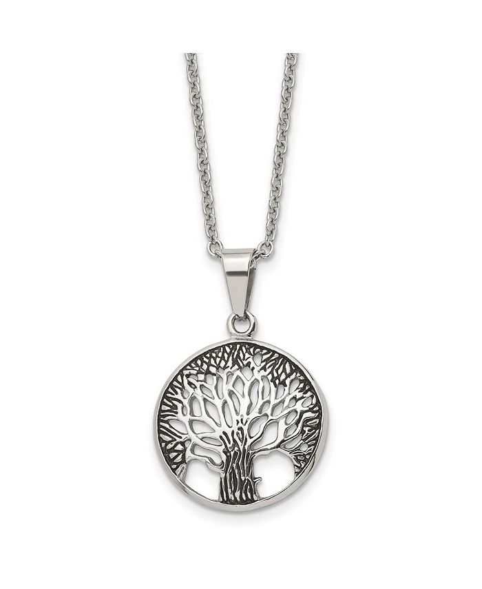 Chisel Antiqued Tree of Life Pendant Cable Chain Necklace - Macy's