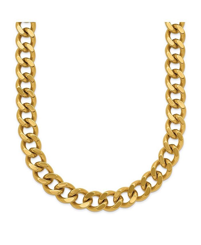 Chisel Polished Yellow IP-plated 8mm Curb Chain Necklace - Macy's