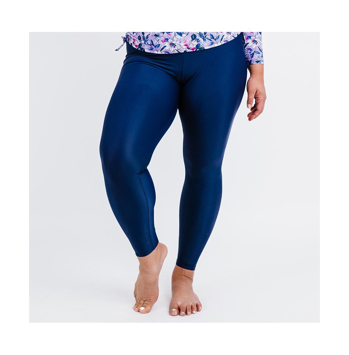 Click here for Calypsa Plus Size Long Swim Leggings - Navy prices