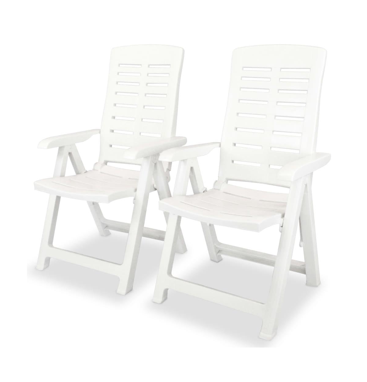 Click here for Reclining Patio Chairs 2 pcs Plastic White - White prices