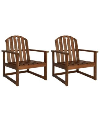 Patio Chairs 2 pcs Solid Acacia Wood - Macy's