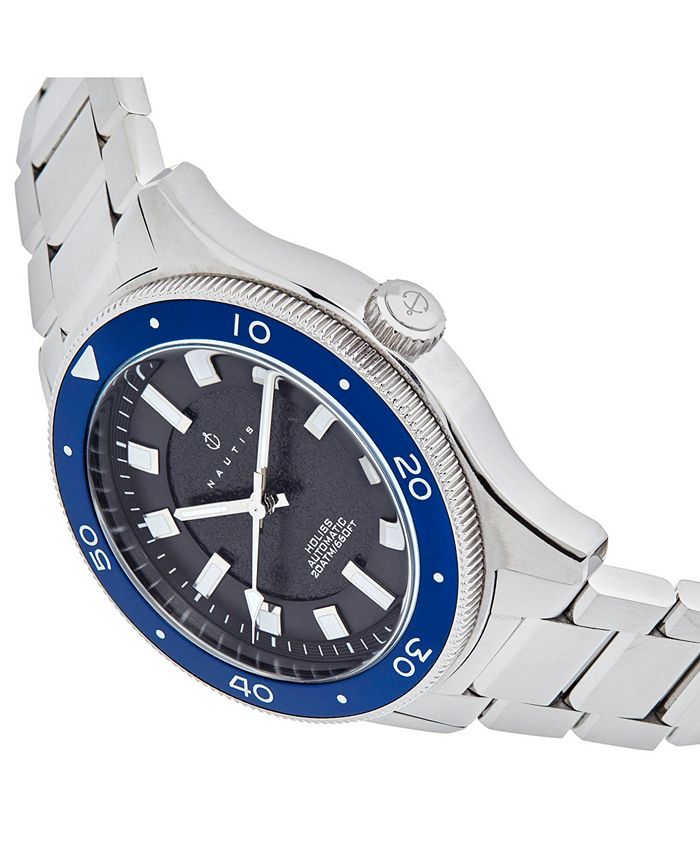 Nautis Men Holiss Automatic Stainless Steel Strap Watch - Blue - Macy's