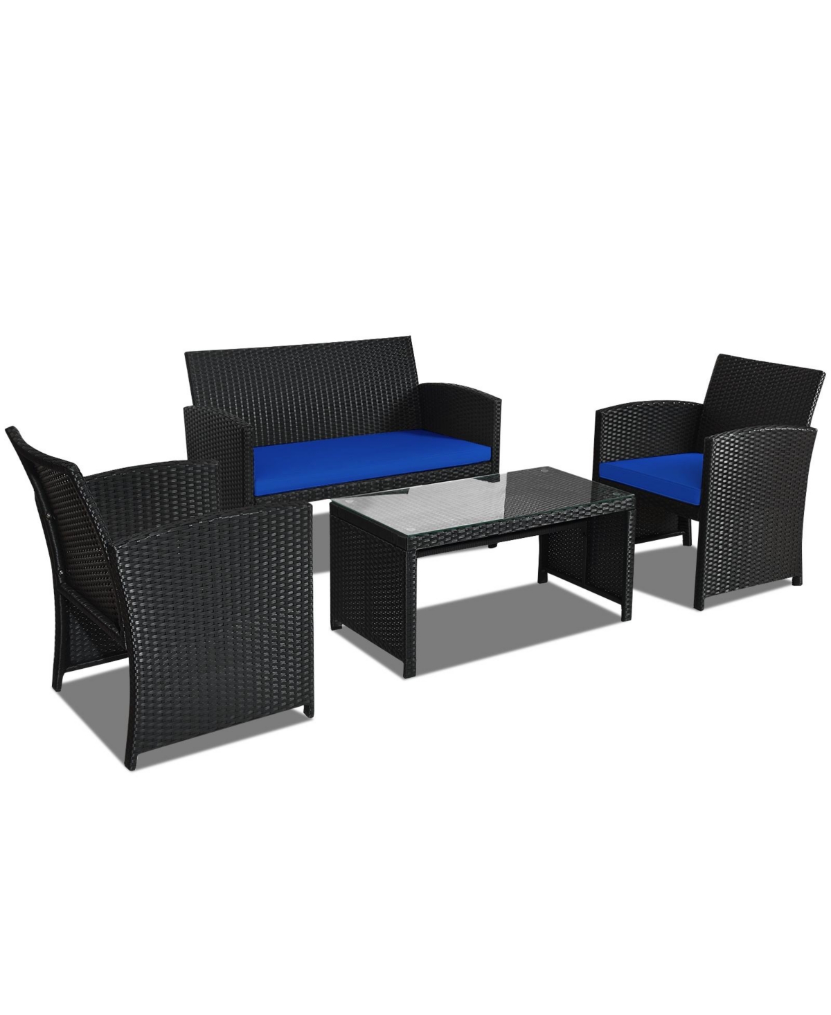 Click here for 4 Pieces Rattan Patio Furniture Set with Weather R... prices