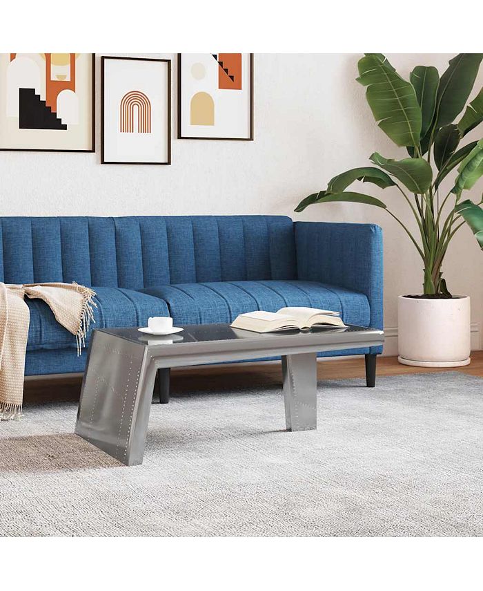 vidaXL Aviator Coffee Table Aluminum Vintage like Aircraft Airman Style ...