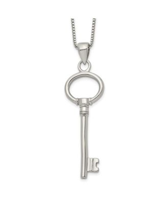 Chisel Stainless Steel Polished Key Pendant on a Box Chain Necklace ...