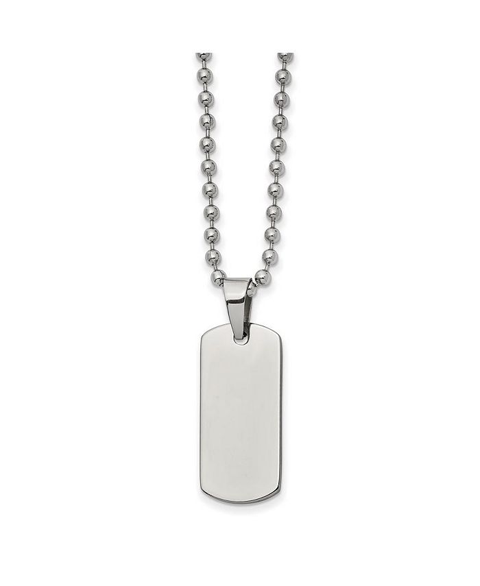 Chisel Brushed Reversible Dog Tag Ball Chain Necklace - Macy's