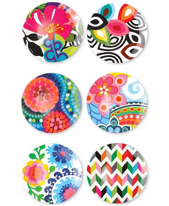French Bull Assorted Melamine Dinner Plates, Set of 6 - Macy's