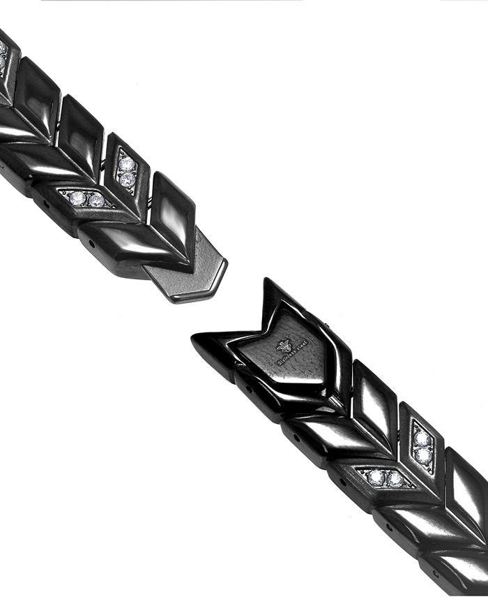 Blackjack Men's Cubic Zirconia Chevron Link Bracelet in Stainless Steel ...