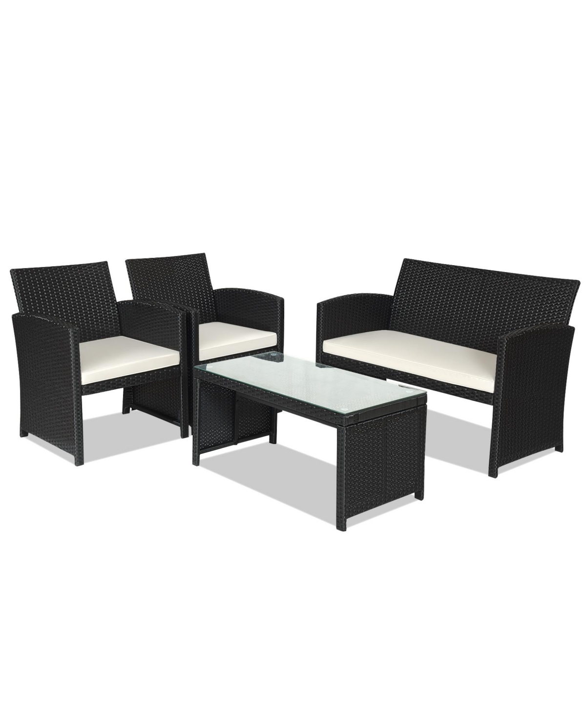 Click here for 4 Pieces Rattan Patio Furniture Set with Weather R... prices
