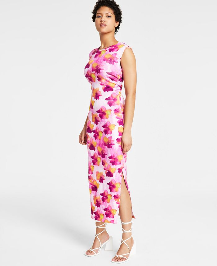 Bar III Women's Floral-Print Midi Dress, Created for Macy's - Macy's