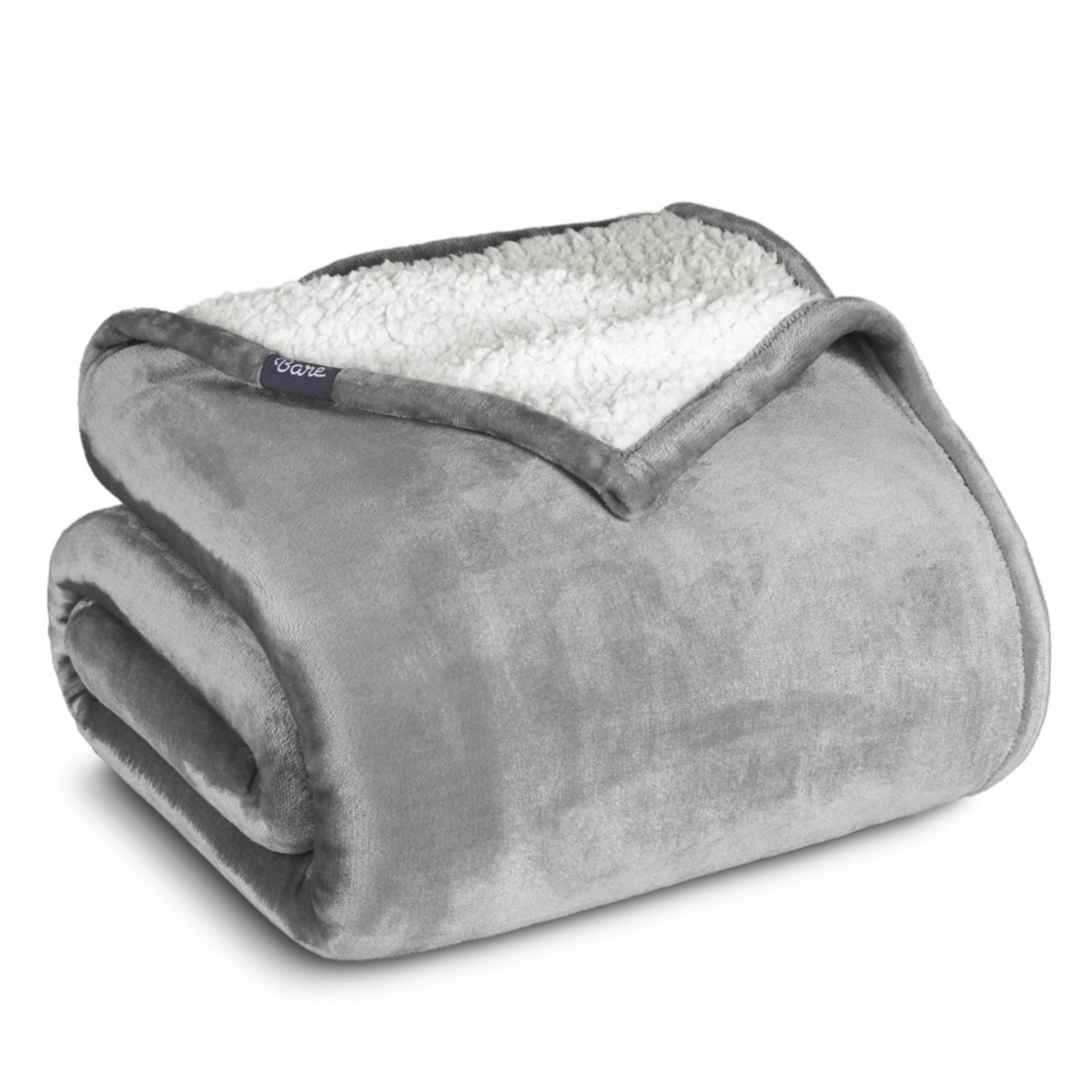 Click here for Bare Home Fleece Sherpa Blanket  Throw - Light gre... prices
