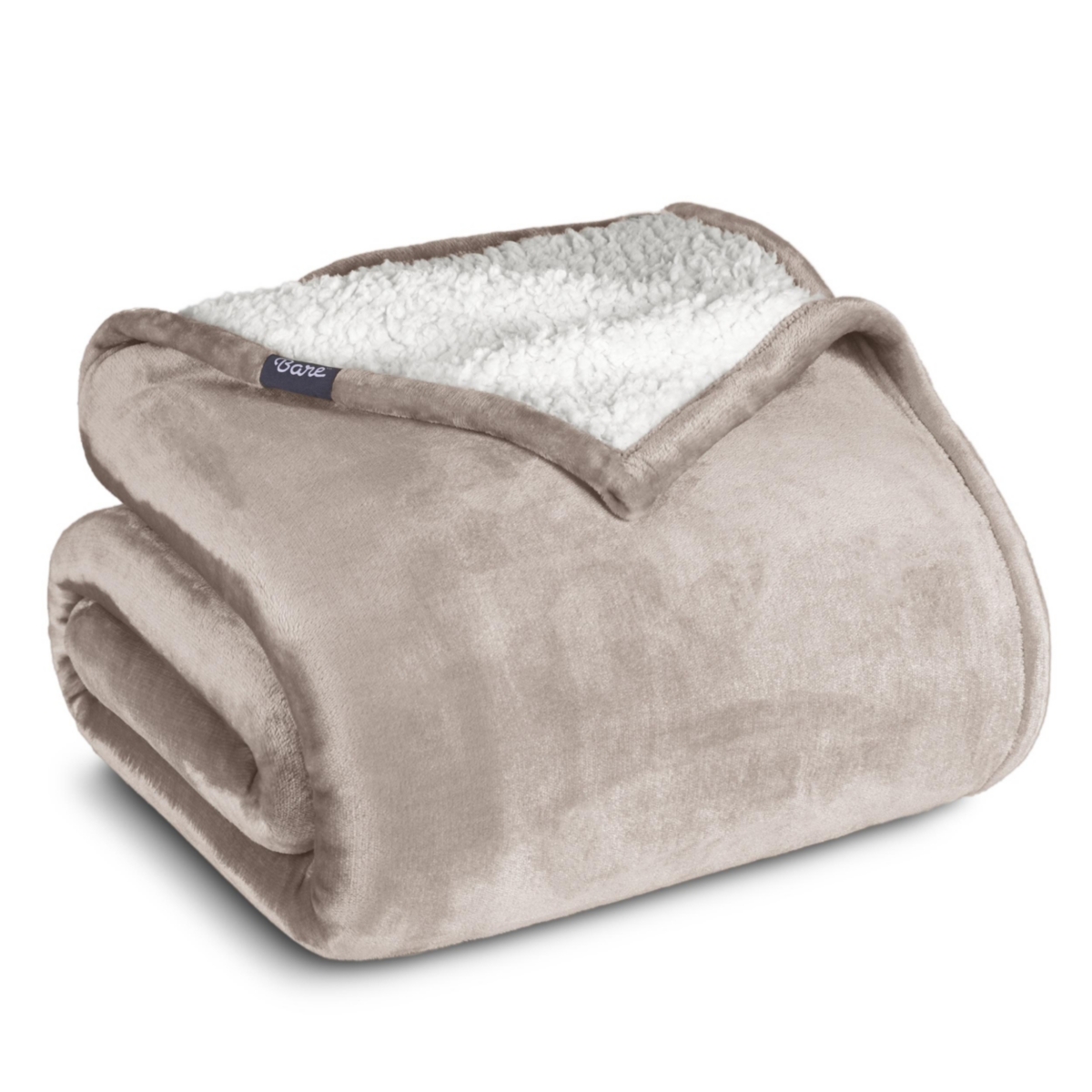 Click here for Bare Home Fleece Sherpa Blanket  Throw - Pebble prices