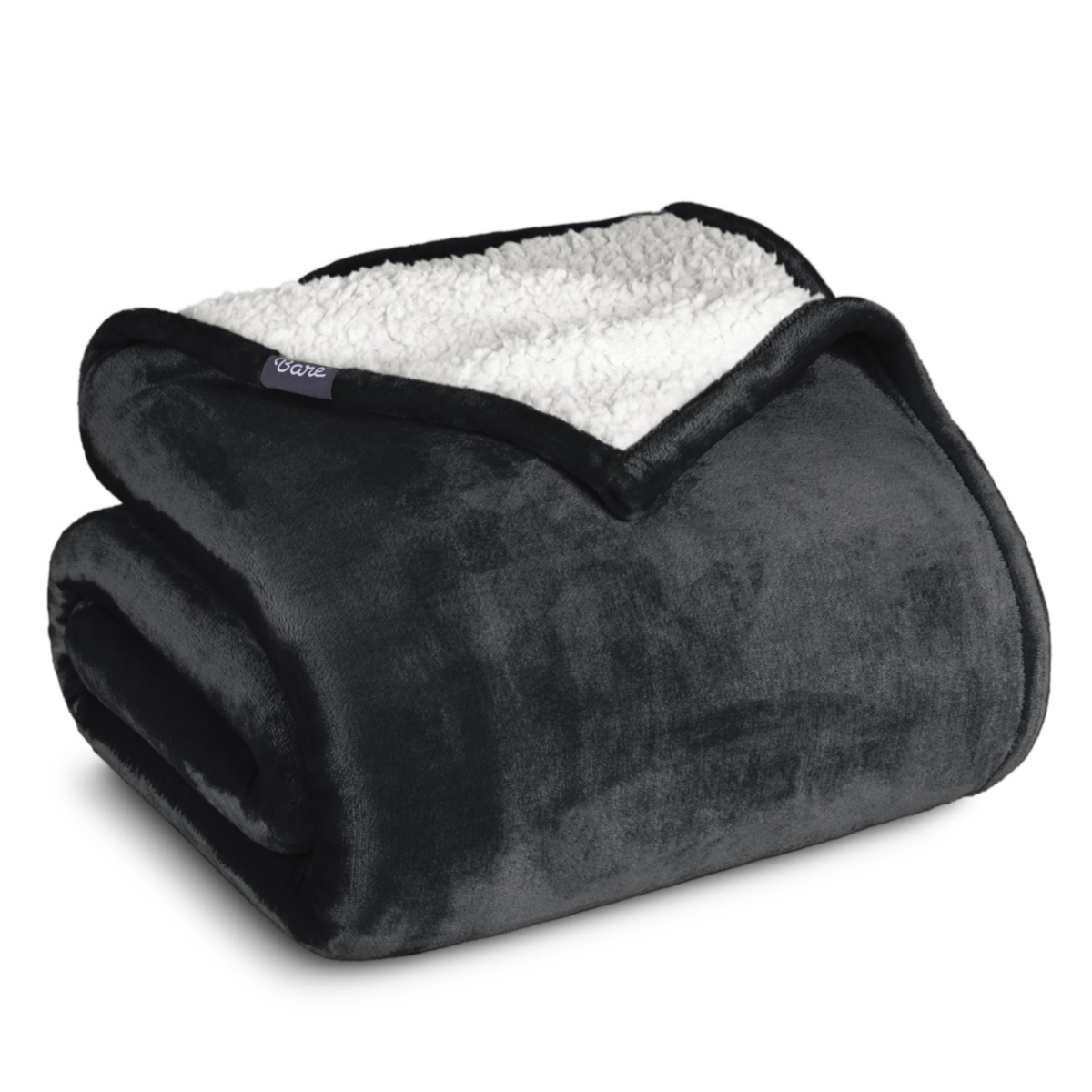 Click here for Bare Home Fleece Sherpa Blanket  Throw - Black prices