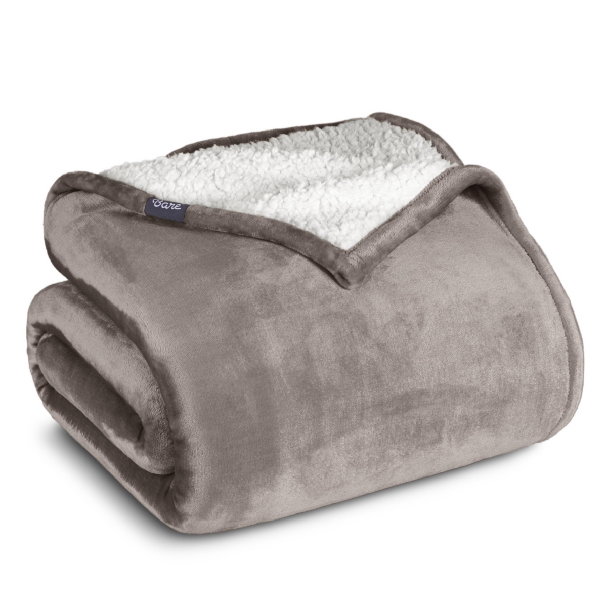 Click here for Bare Home Fleece Sherpa Blanket  Throw - Taupe prices