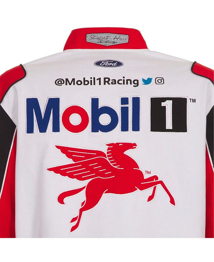 JH Design Men's White, Black Kevin Harvick Mobil 1 Twill Driver Uniform ...