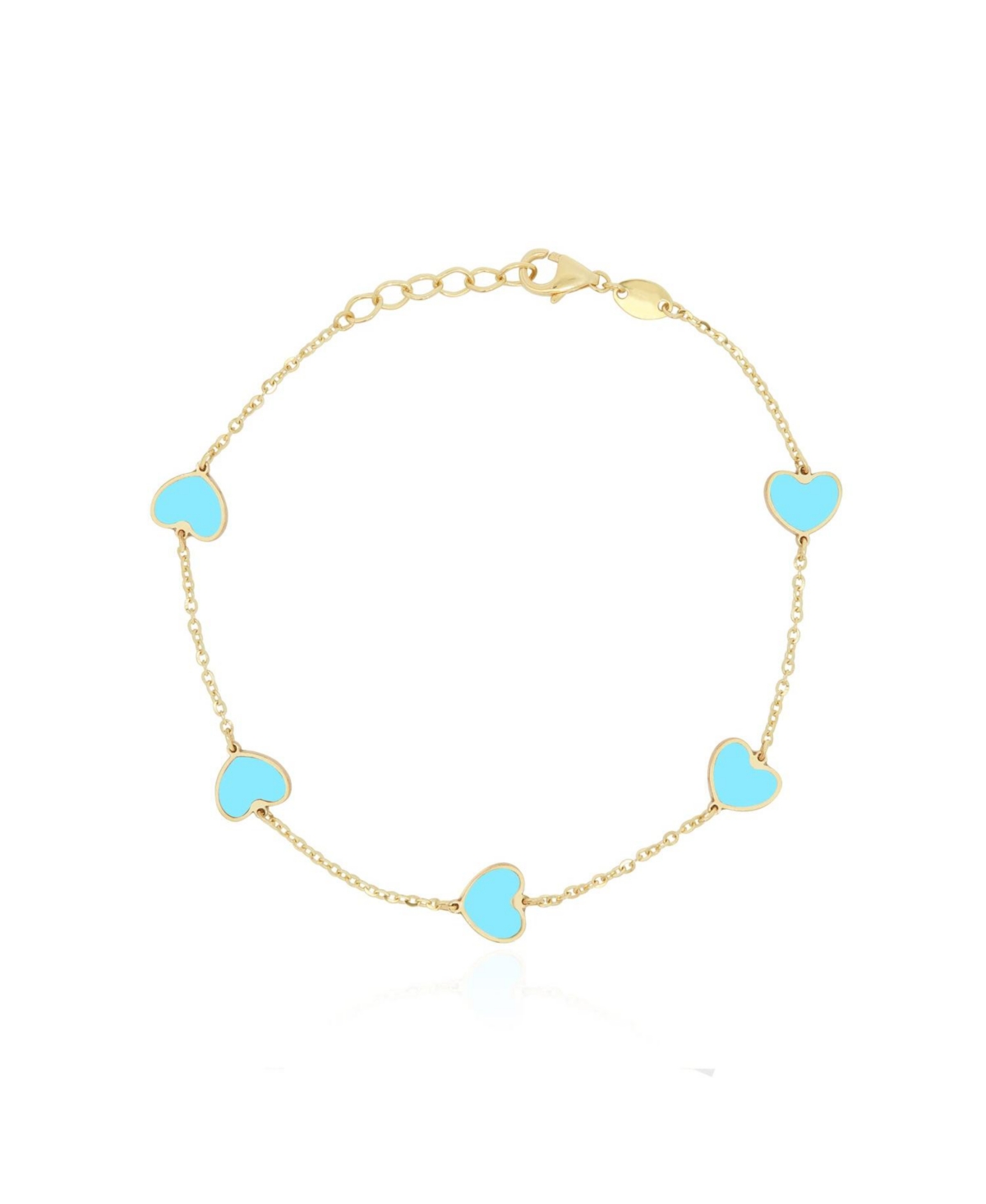 Click here for The Lovery Turquoise Heart Station Bracelet 14K Go... prices