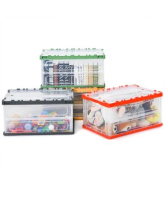 SUGIFT 4 Pack Collapsible and Stackable Plastic Storage Box with ...