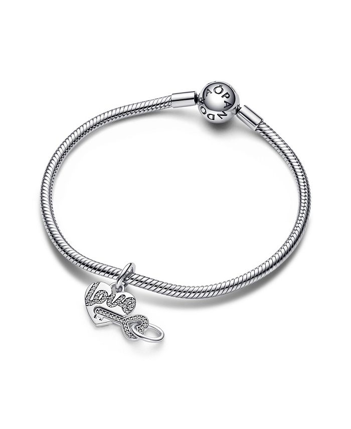 Pandora Sterling Silver Love Heart and Key Splittable Charm - Macy's