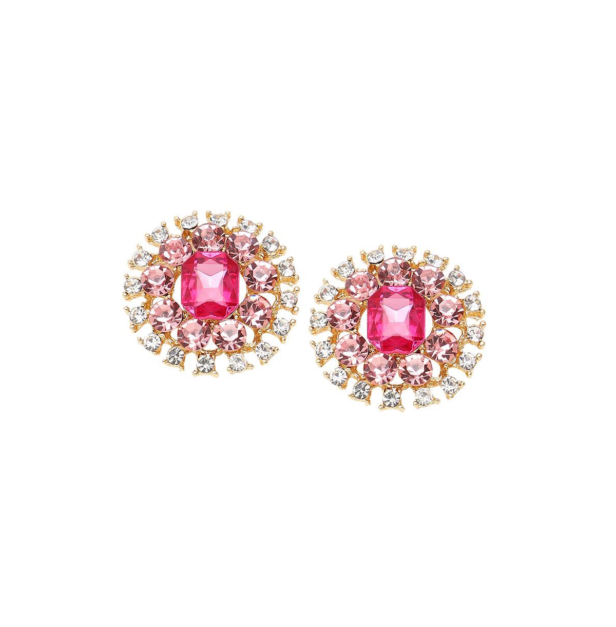 Click here for Sohi Womens Pink Embellished Circular Stud Earring... prices