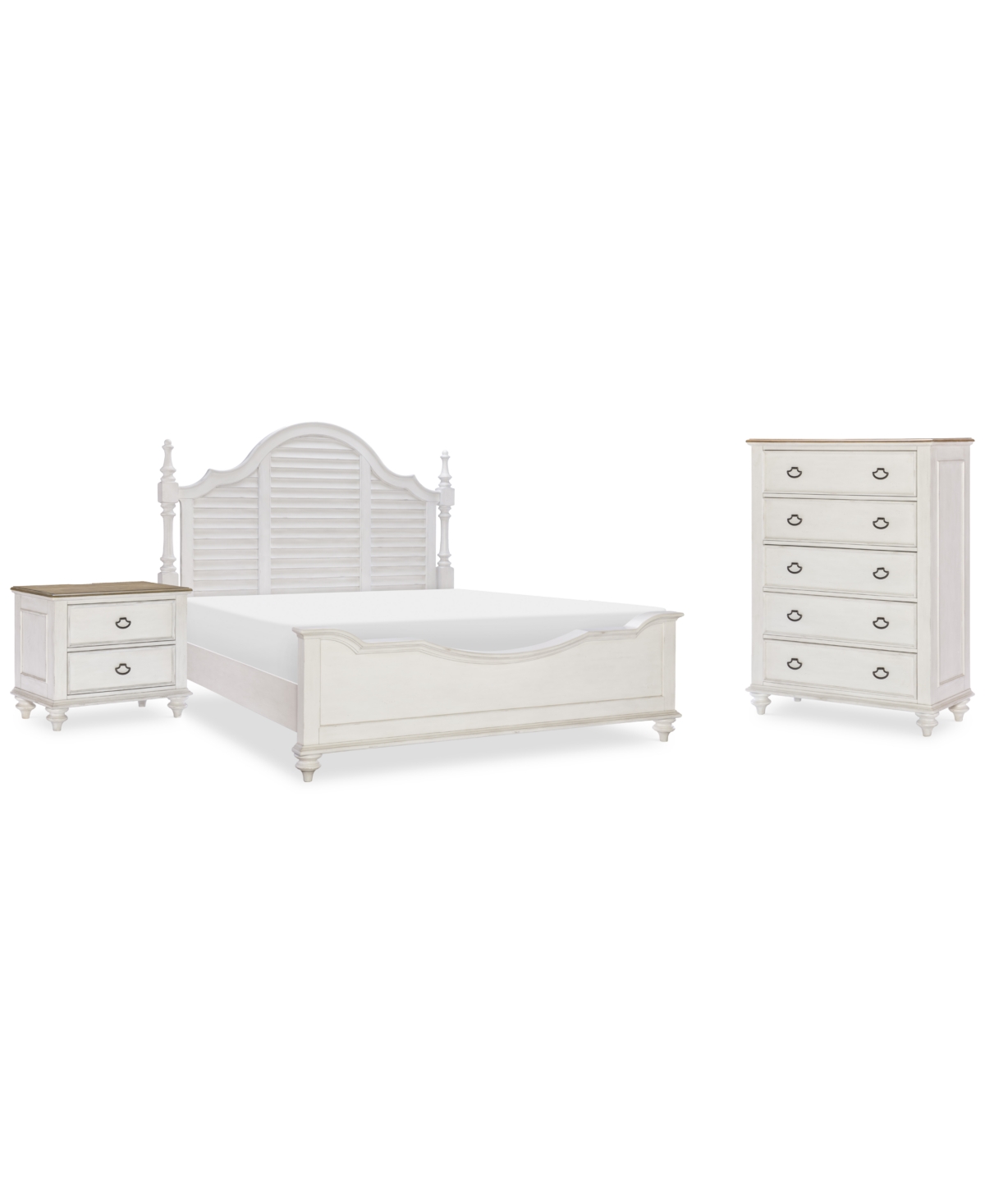 Click here for Mandeville 3pc Bedroom Set (Louvered Queen Bed + D... prices