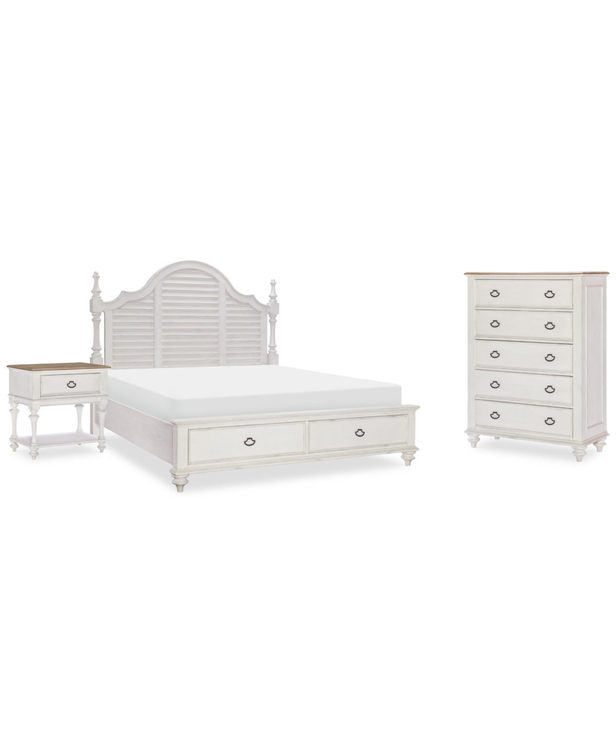 Click here for Mandeville 3pc Bedroom Set (Louvered King Storage... prices