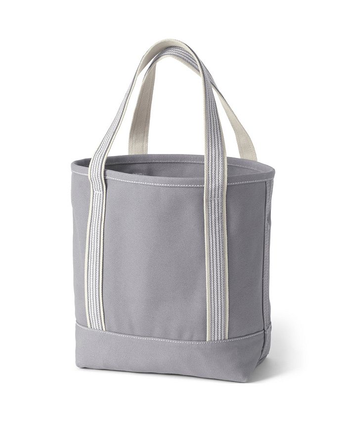 Lands' End Medium Solid Color 5 Pocket Open Top Canvas Tote Bag - Macy's