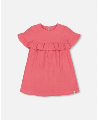 Girl Muslin Dress With Frill Cherry - Toddler|Child - Macy's