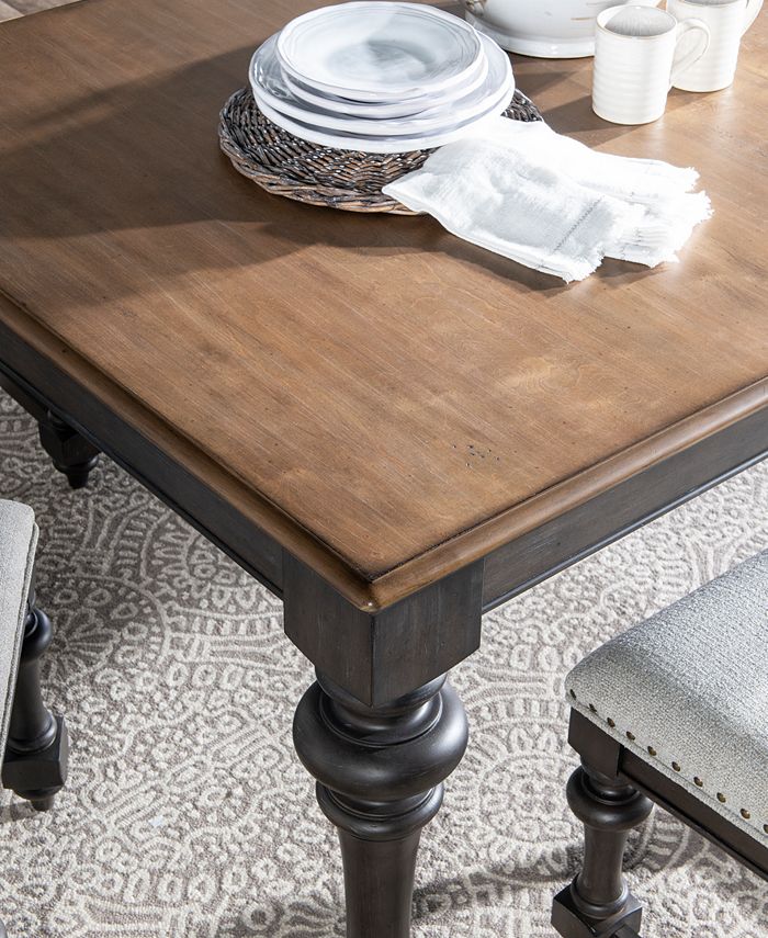 Furniture Mandeville 9pc Dining Set (Rectangular Table + 8 Upholstered ...