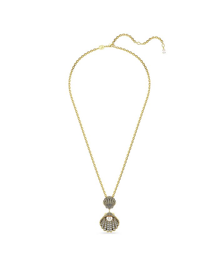 Swarovski Mixed Cuts, Shell, White, Gold-Tone Idyllia Necklace - Macy's