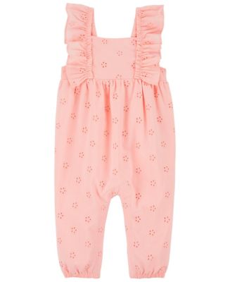 Carter's Baby Girls Floral Flutter Sleeves Jumpsuit - Macy's