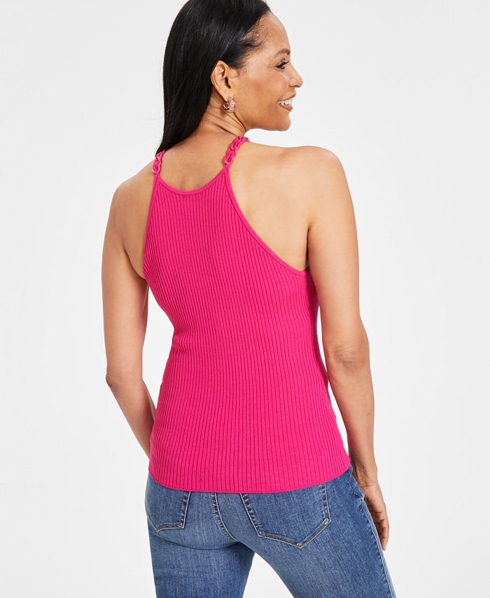 I.N.C. International Concepts Women's Chain-Strap Halter Sweater Tank ...