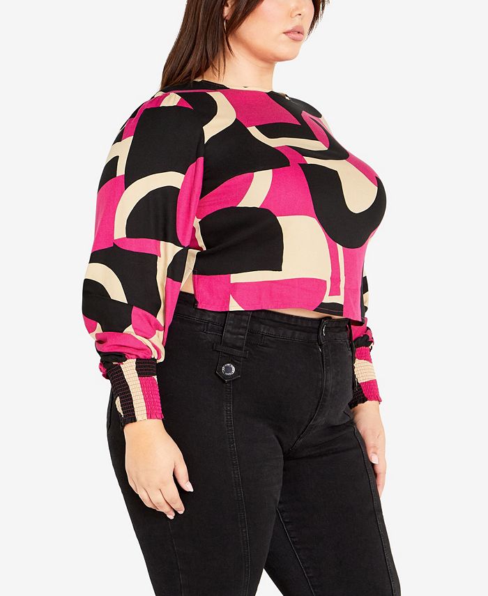 AVENUE Plus Size Daisy Long Sleeve Top - Macy's