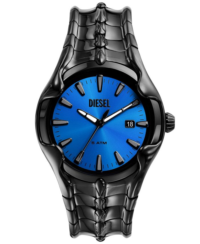 Diesel Men's Vert Three Hand Date Black Stainless Steel Watch 44mm - Macy's