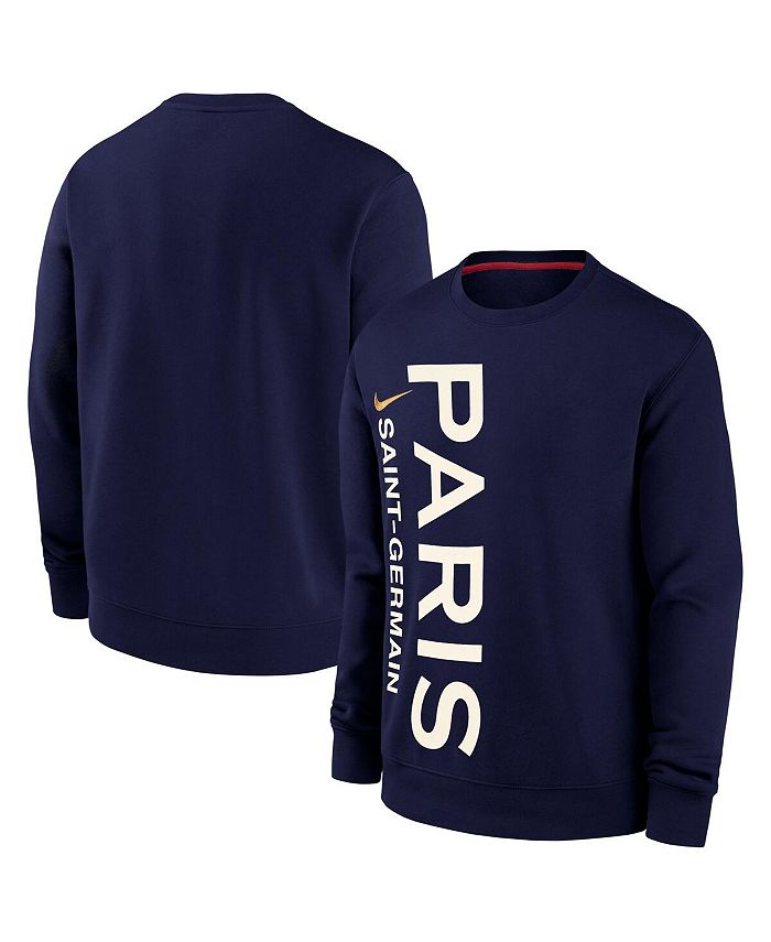 Nike Men's Navy Paris Saint-Germain Club Pullover Sweatshirt - Macy's