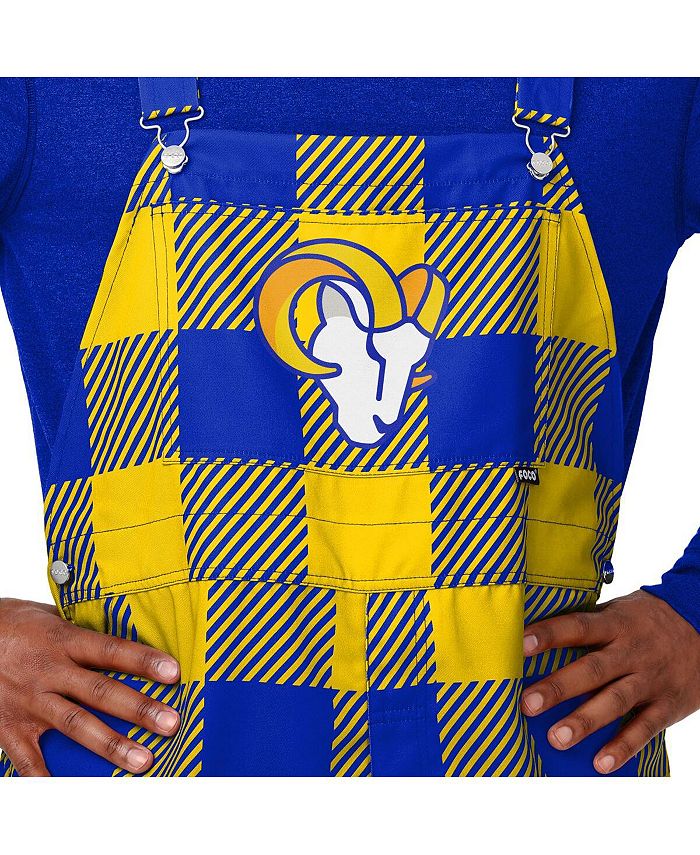 FOCO Men's Royal Los Angeles Rams Big Logo Plaid Overalls - Macy's
