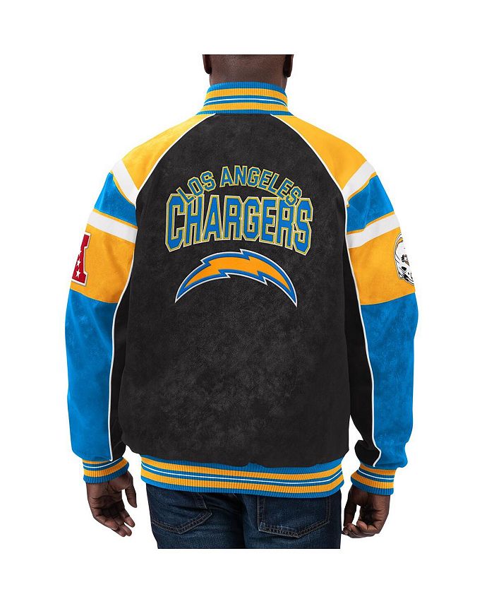 G-III Sports by Carl Banks Men's Black Los Angeles Chargers Faux Suede ...
