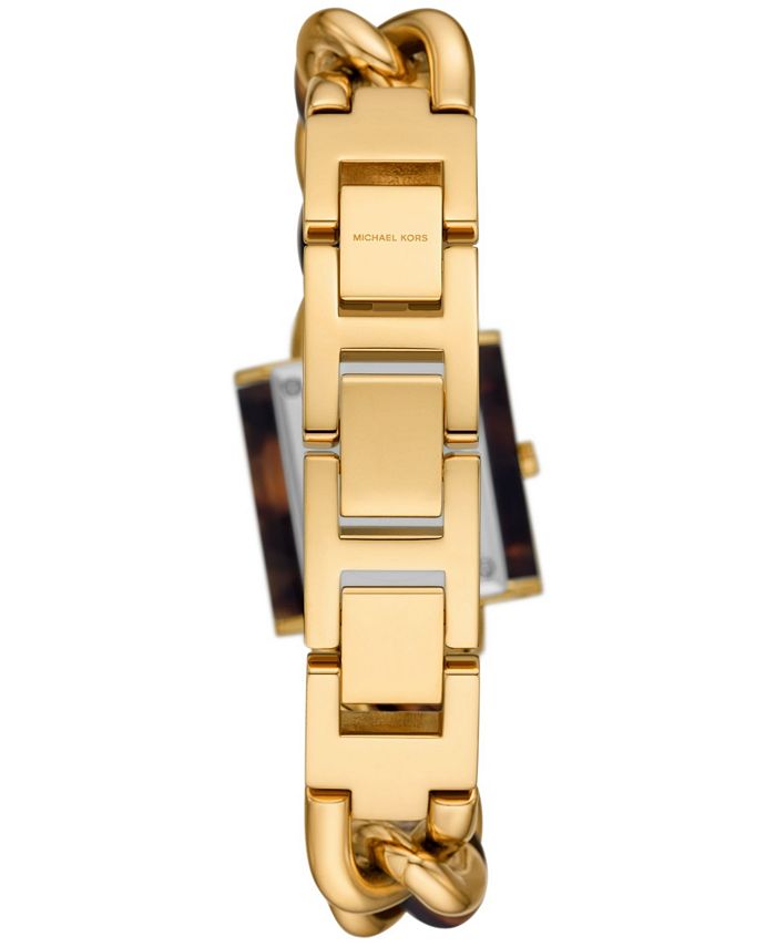 Michael Kors Women's MK Chain Lock Three-Hand Tortoise and Gold-Tone ...