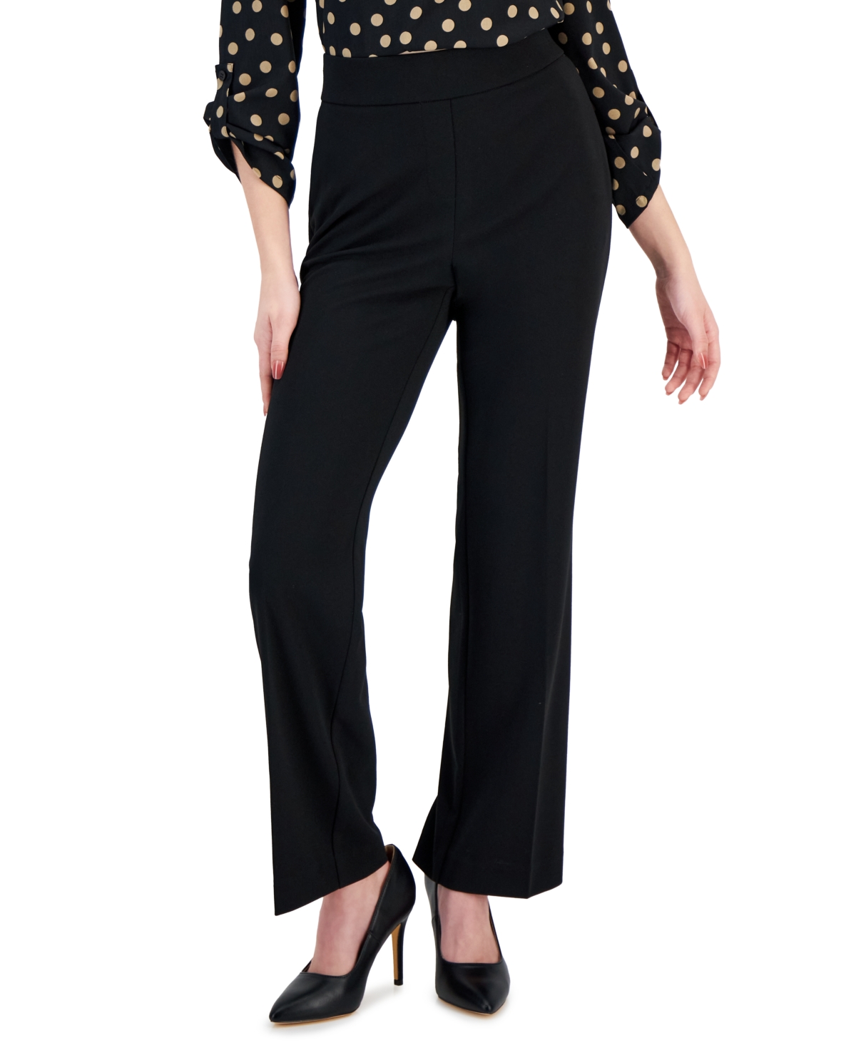 Click here for Ak Anne Klein Petite Pull-On Straight-Leg Pants -... prices