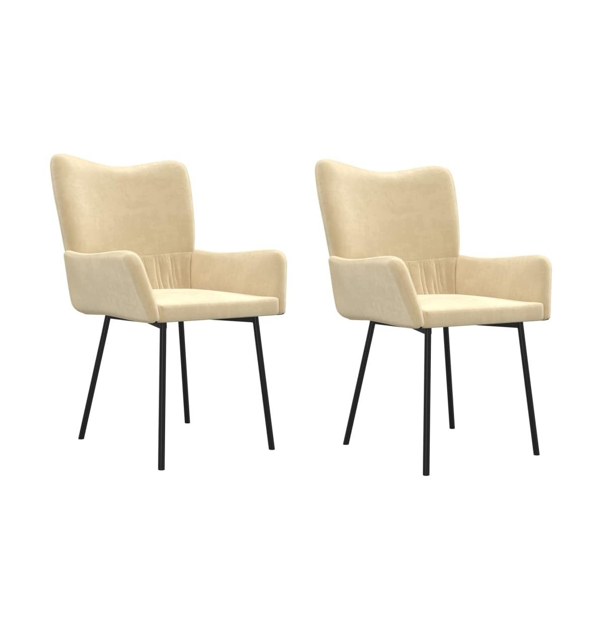 Click here for Dining Chairs 2 pcs Cream Velvet - Cream prices