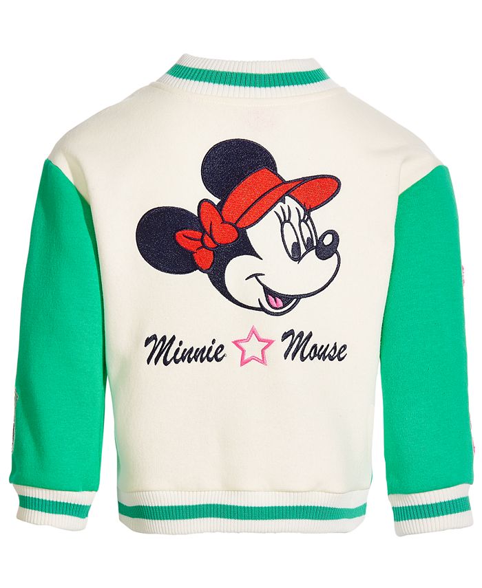 Disney Toddler & Little Girls Minnie Mouse Varsity Bomber Jacket - Macy's