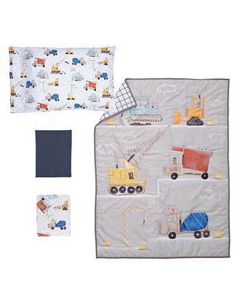 Bedtime Originals 4-Piece Construction Zone Gray/Navy/White Toddler ...