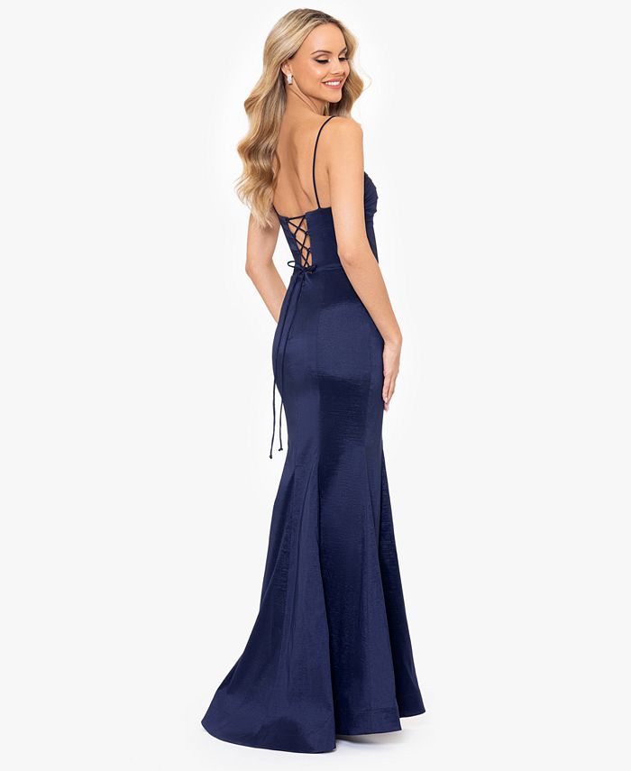 Blondie Nites Juniors' Rosette Corset Gown - Macy's