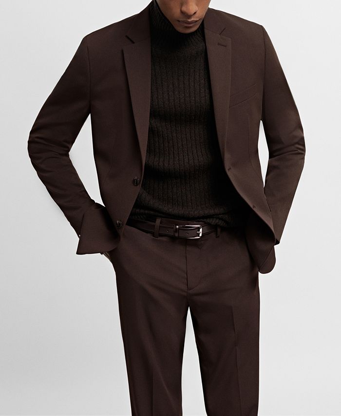 MANGO Men's Super Slim-Fit Stretch Fabric Suit Blazer - Macy's
